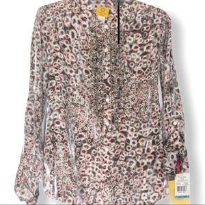 Ruby Rd. | Tops | Ruby Rd Ruffle Front Long Tab Sleeve Sz 6p Shirt ...